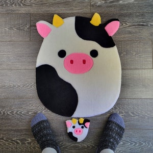 Squishmallows Connor the Cow Handmade Rug - Etsy