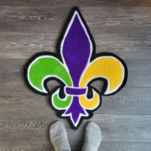 Fleur De Lis Handmade Rug (NOLA Colors) - Etsy