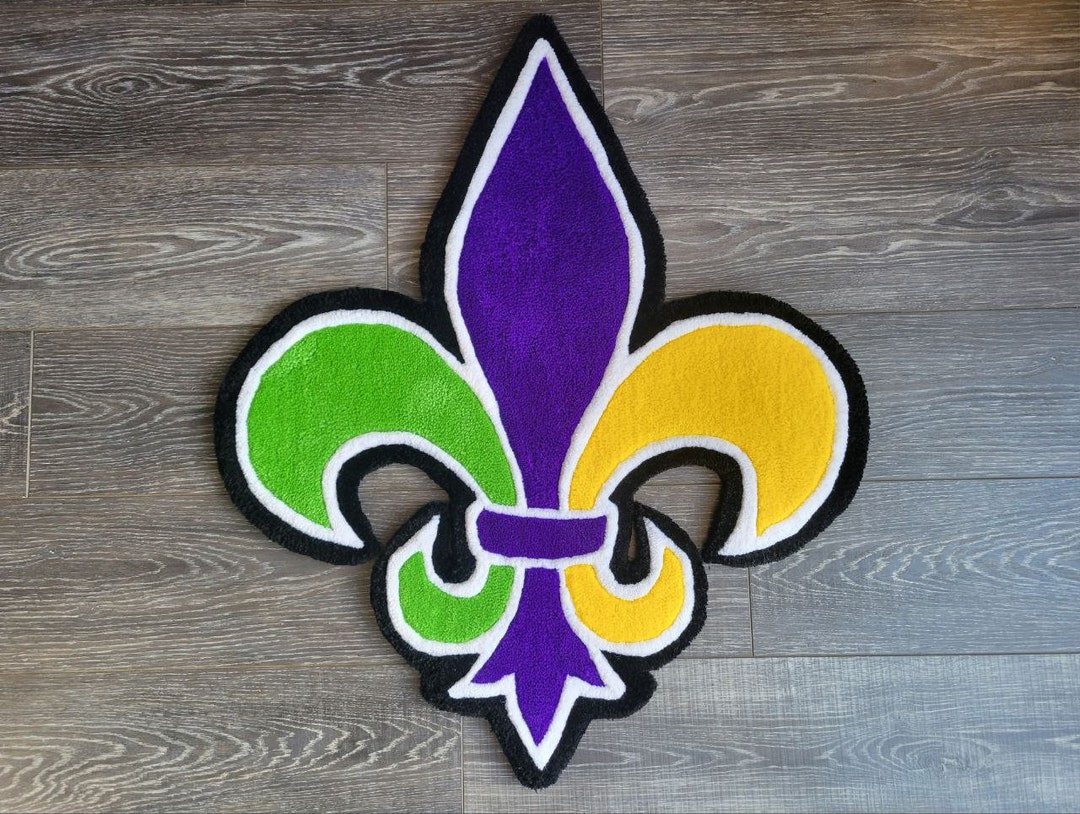 Fleur De Lis Handmade Rug (NOLA Colors) - Etsy
