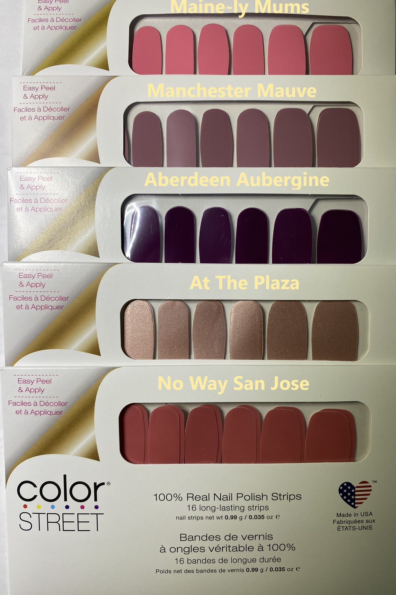Color Street Nail Polish Strips: Solid Creme, Matte, or Shimmer - USA ...