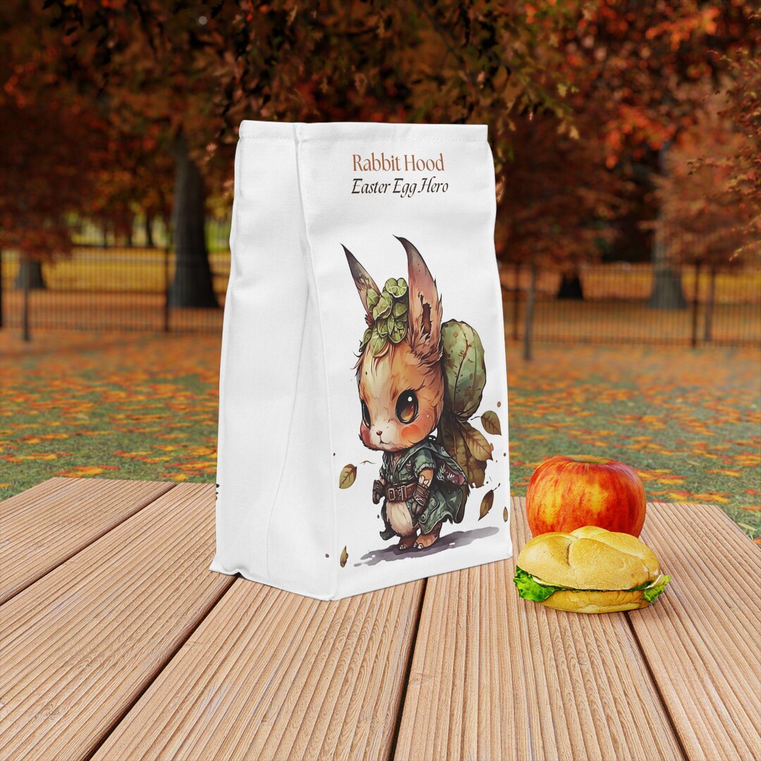 Rabbit Hood Easter Egg Hero Lunch Snack Bag Tote Sack | Forest Bunny ...