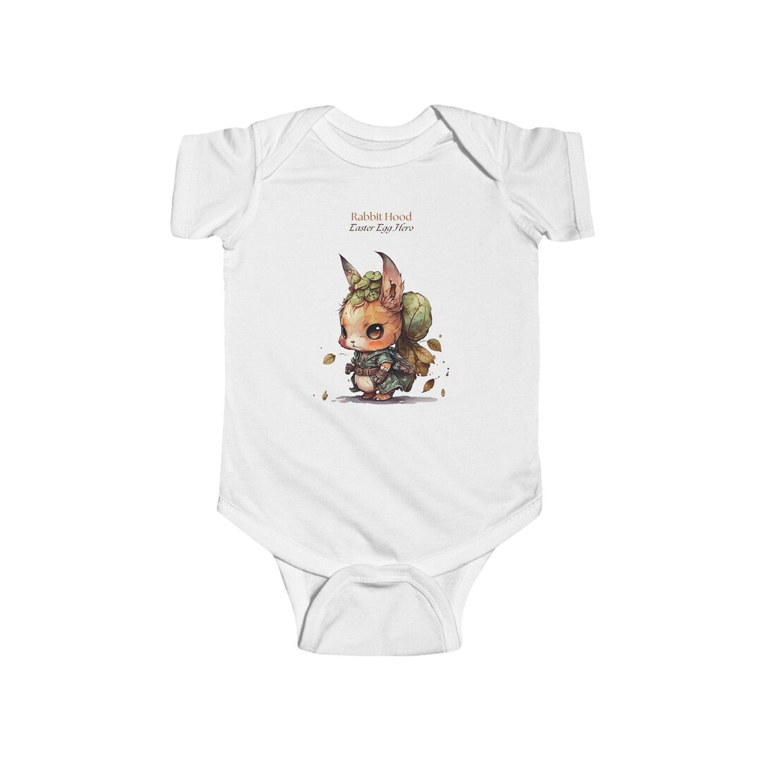 Rabbit Hood Easter Egg Hero Baby Bodysuit Onesie | Forest Bunny Rabbit ...