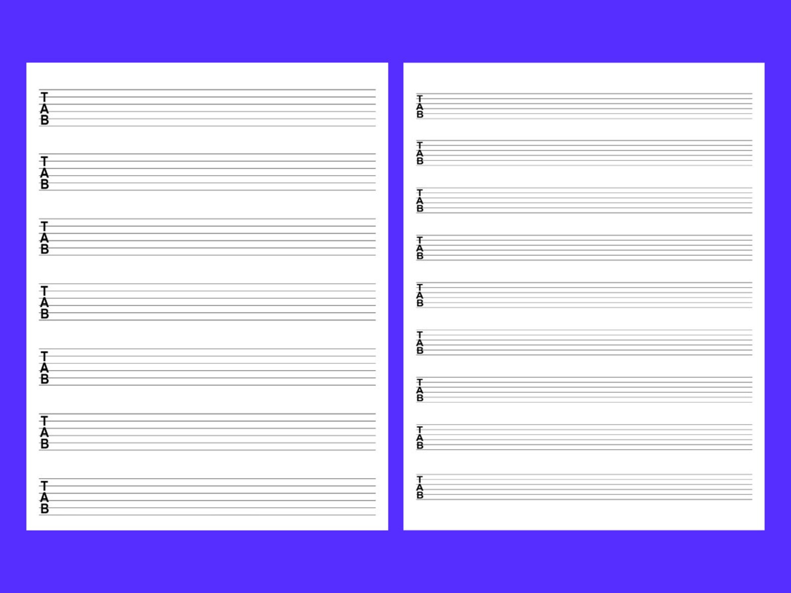 Printable Guitar Sheet Music Bundle for Musicians Blank Guitar Tab for ...