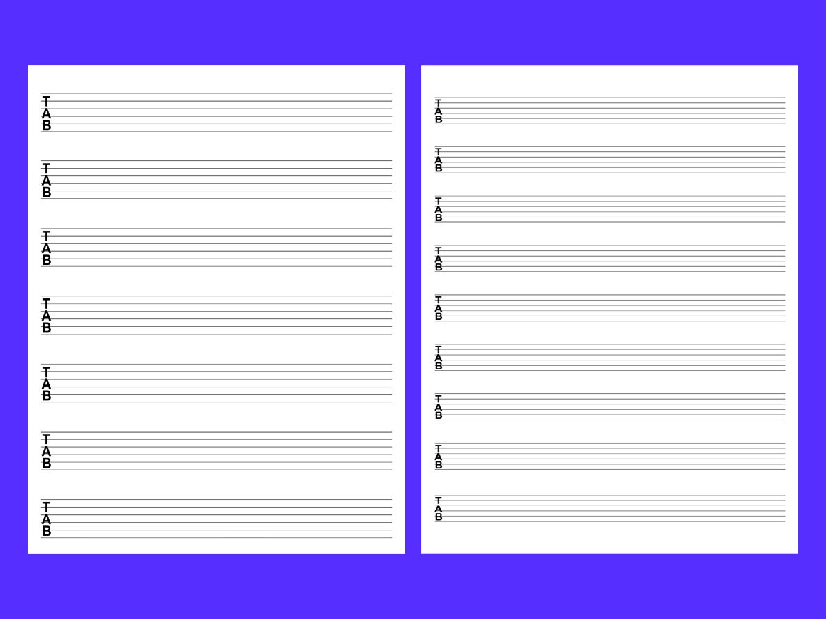 Printable Guitar Sheet Music Bundle for Musicians Blank Guitar Tab for ...