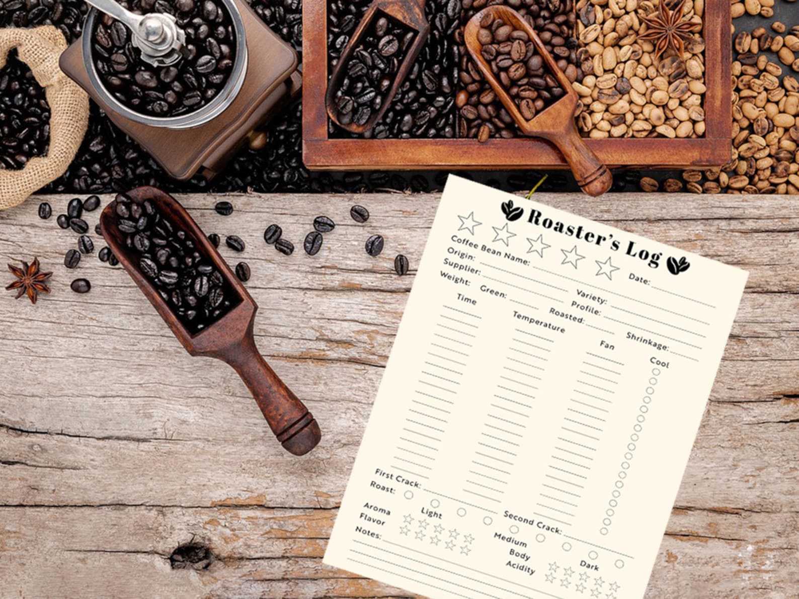 Coffee Roasting Log Printable Template | Instant Download | Home ...