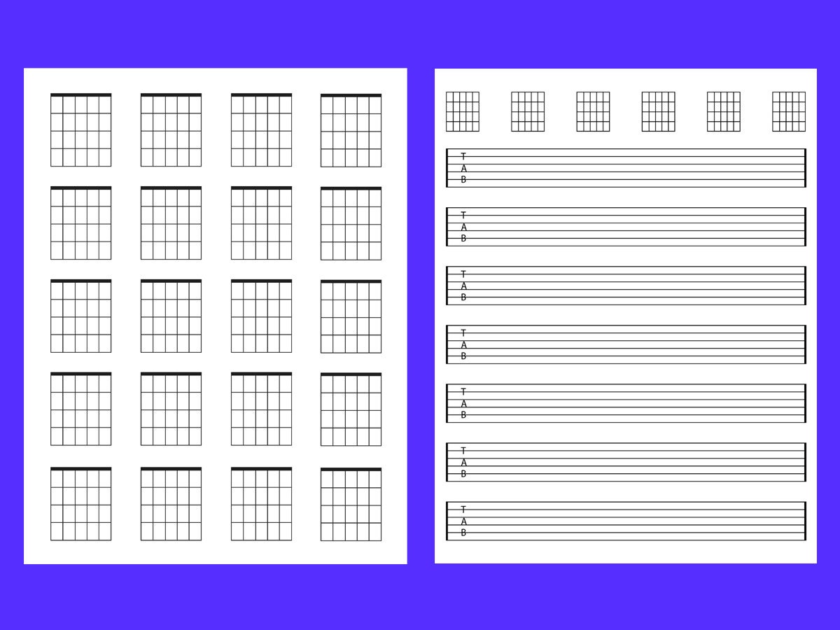 Printable Guitar Sheet Music Bundle for Musicians Blank Guitar Tab for ...