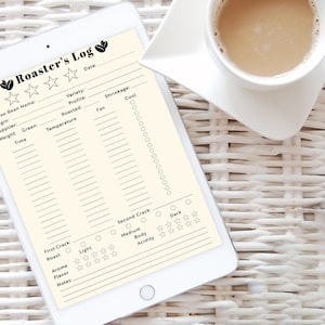 Coffee Roasting Log Printable Template | Instant Download | Home ...