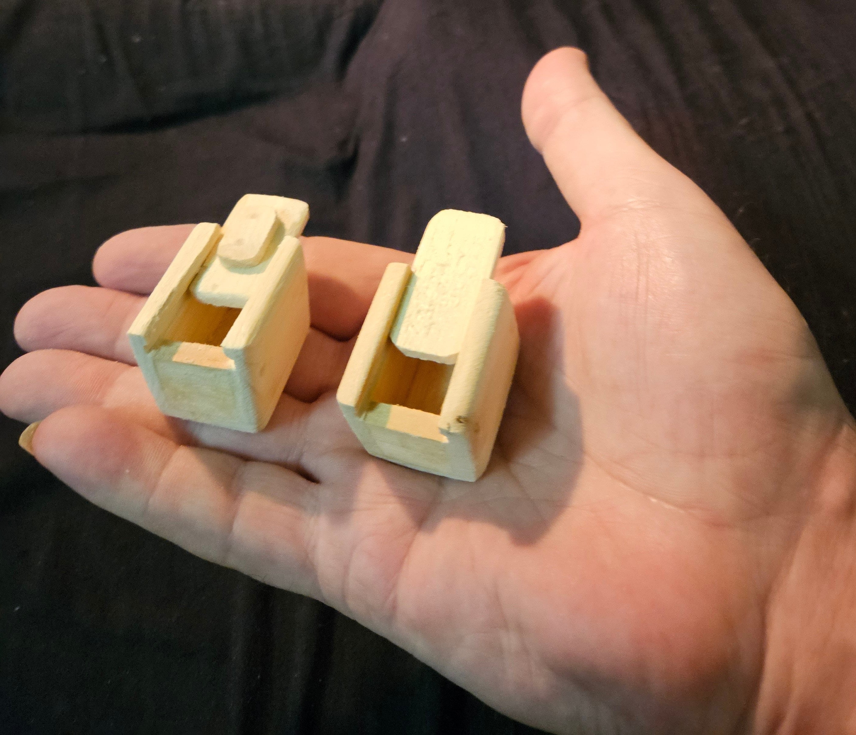 Tiny, Pocket Sized Wooden Boxes With Sliding Tops. Each One is ...