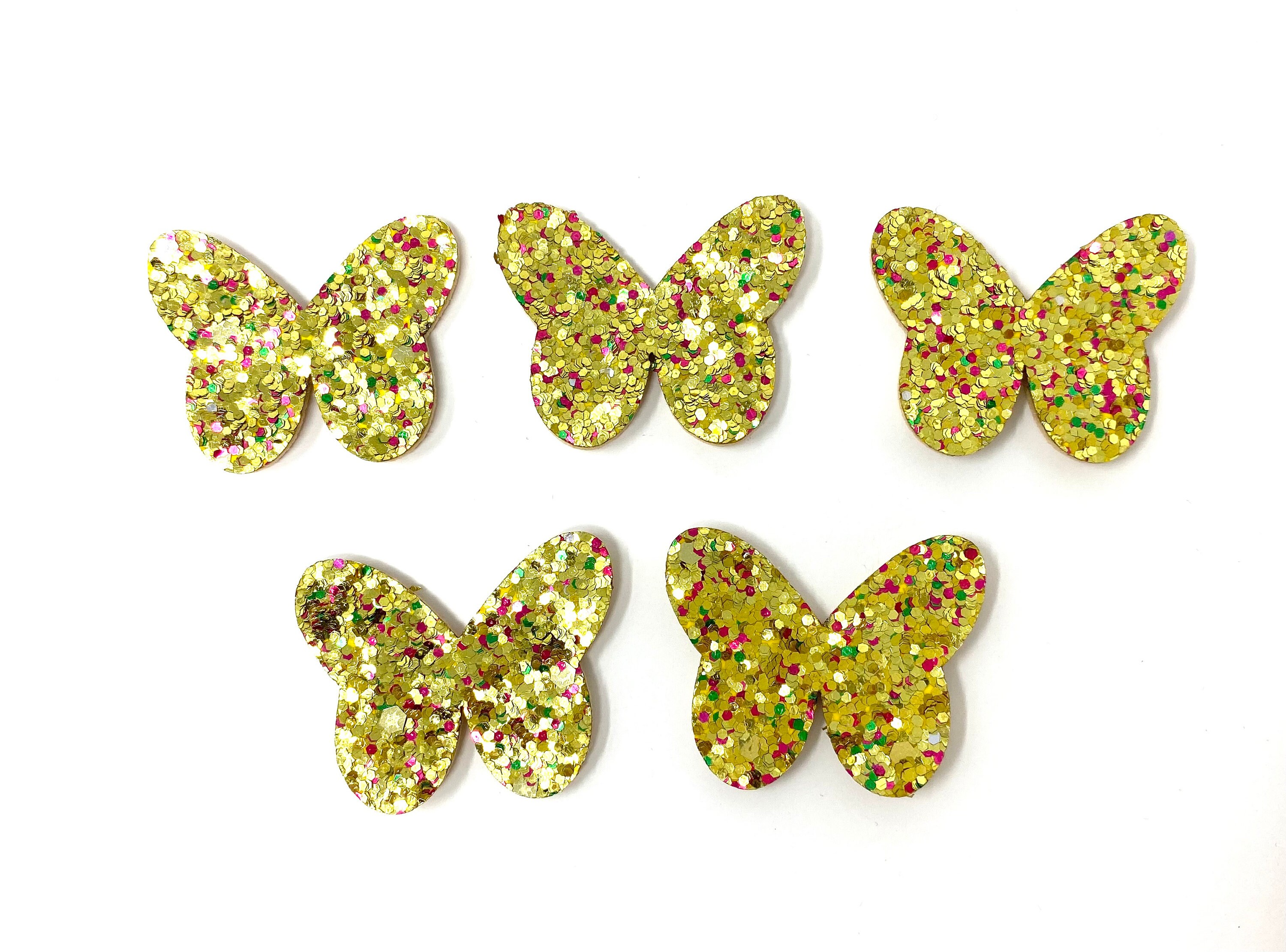 Gold Glitter Butterfly Appliques Gold Glitter Butterfly Craft - Etsy