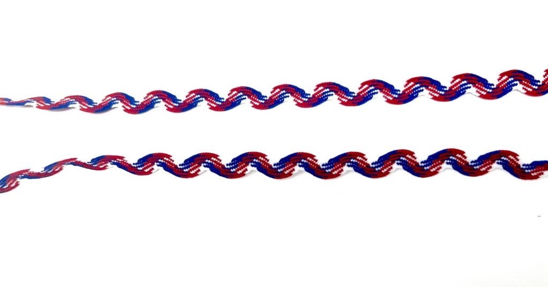 Rik Rac Red White and Blue Union Jack Rik Rak Ribbon - Sold per Metre ...