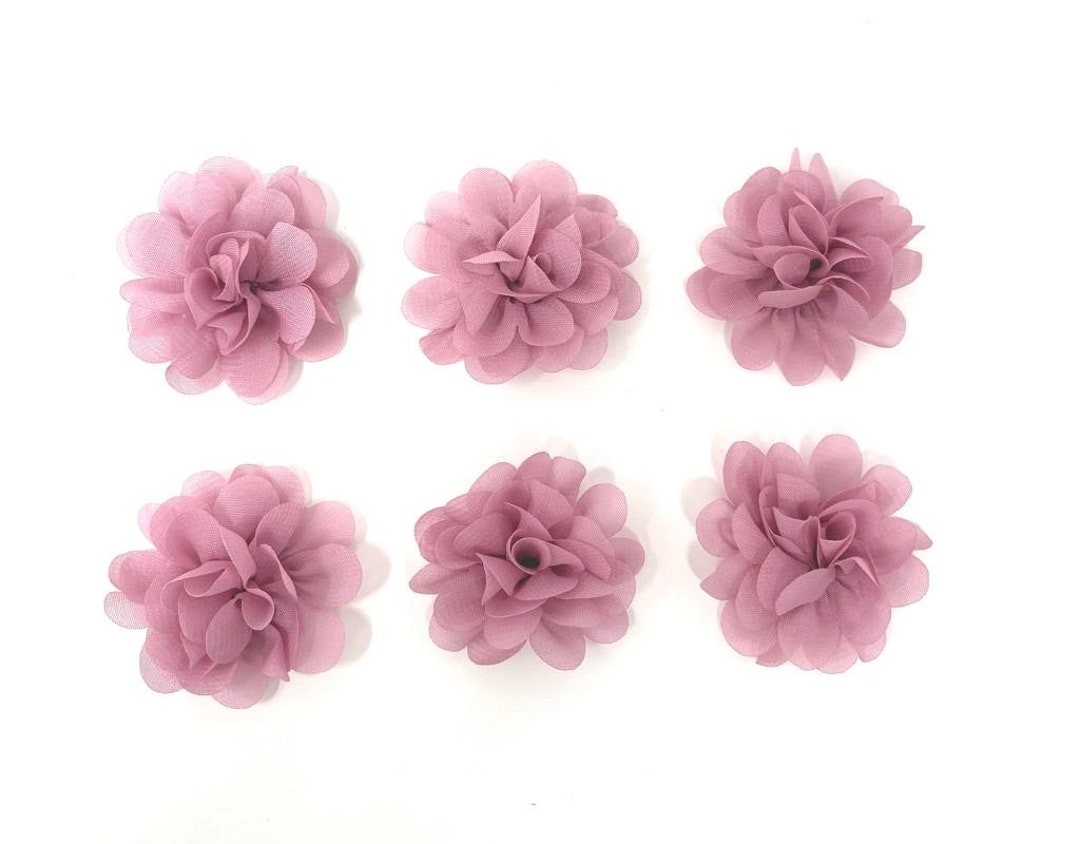 Dusky Pink Chiffon Flower DIY Flower Hair Accessories Flower Set of 6 ...