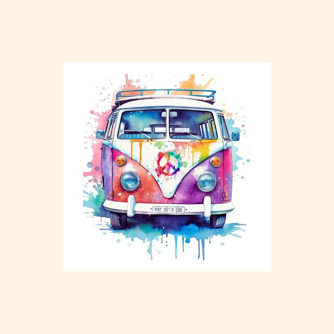 Peace Vw Van | SVG, PNJ, JPG, Files | Instant Download | Printable ...