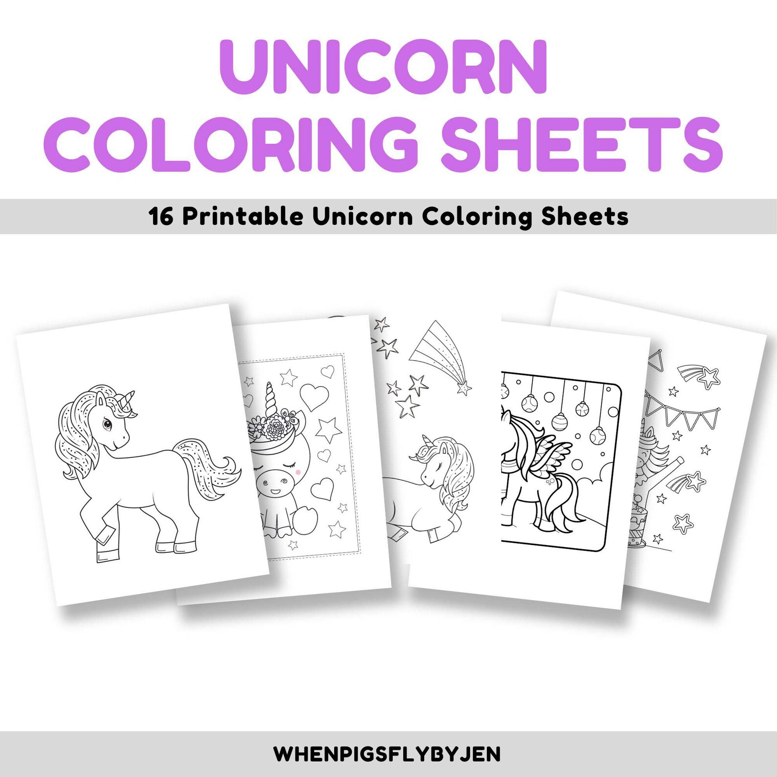 Unicorn Coloring Book | Printable Sheets | Coloring Sheets for Children ...
