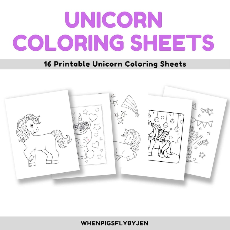 Unicorn Coloring Book | Printable Sheets | Coloring Sheets for Children ...