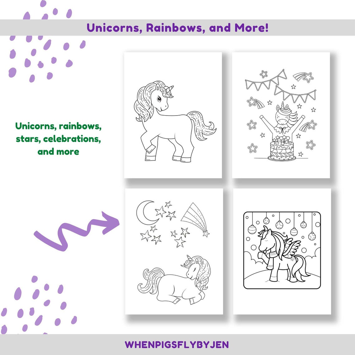 Unicorn Coloring Book | Printable Sheets | Coloring Sheets for Children ...