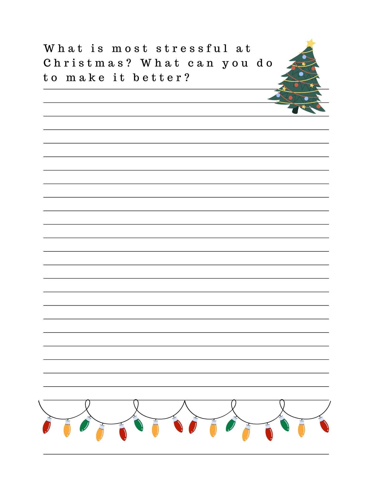 Printable Christmas Gratitude Journal Holiday Reflections Digital ...