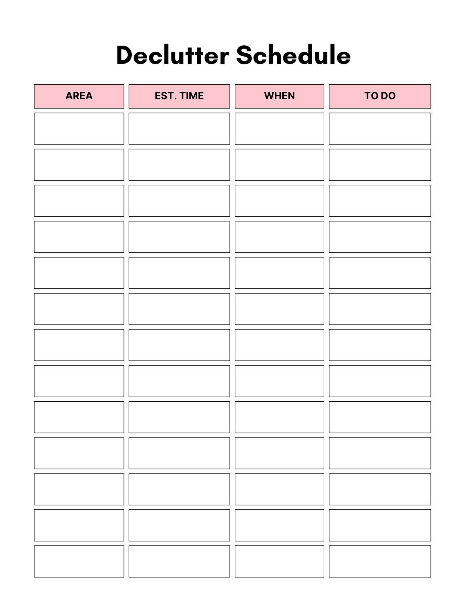 Decluttering Planner Digital Download, Printable Declutter Challenge ...