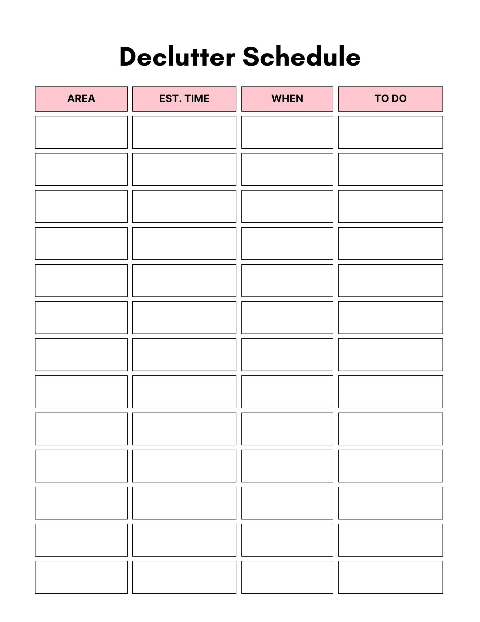 Decluttering Planner Digital Download, Printable Declutter Challenge ...