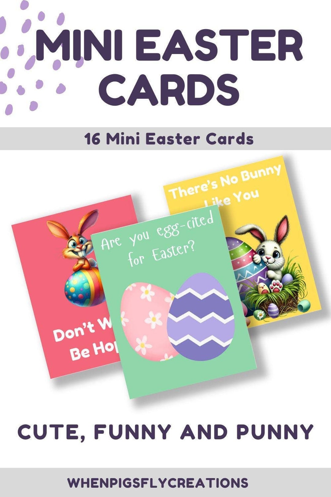 Mini Easter Cards | One-sided | Printable Cards | Fun for Kids | Gift ...