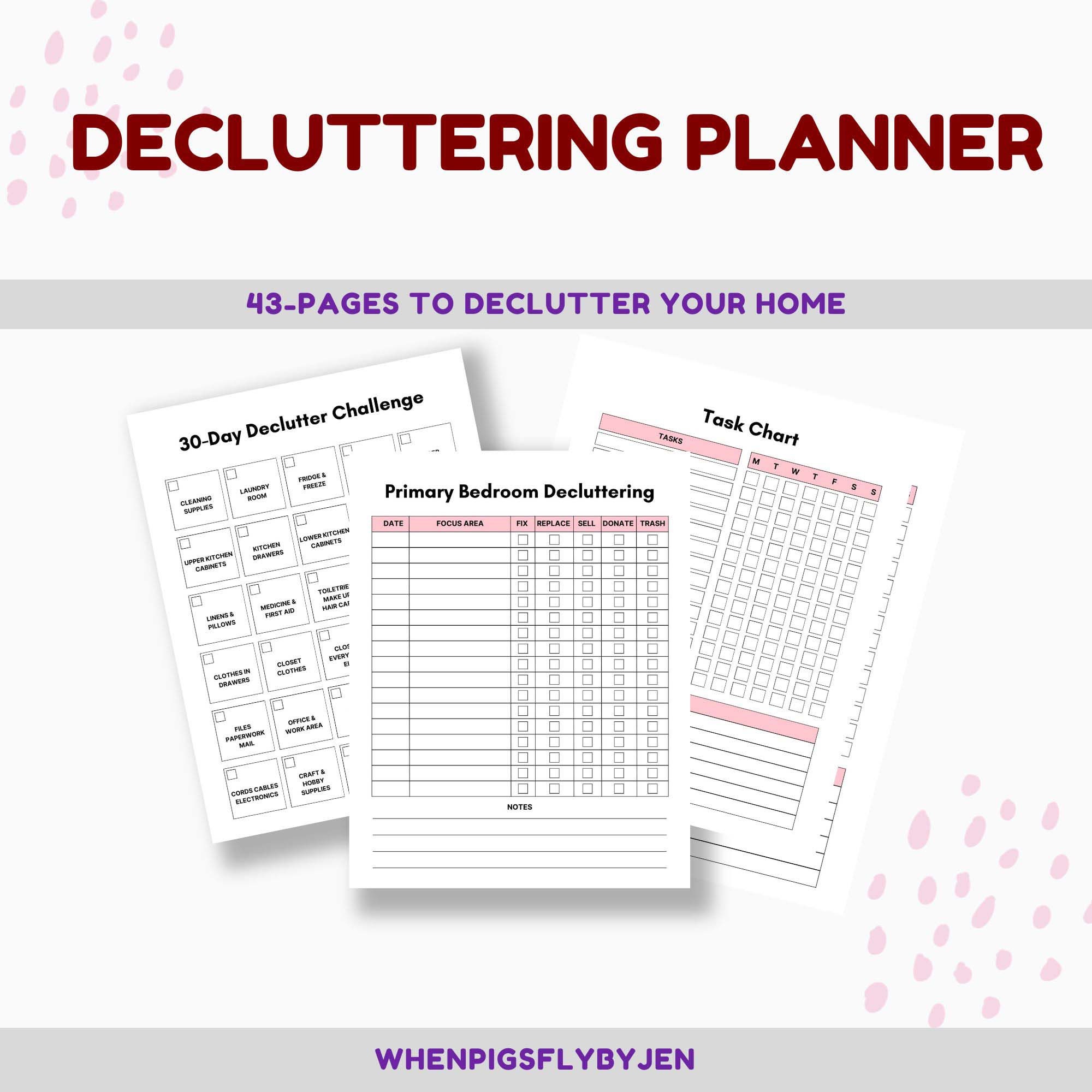Decluttering Planner Digital Download, Printable Declutter Challenge ...