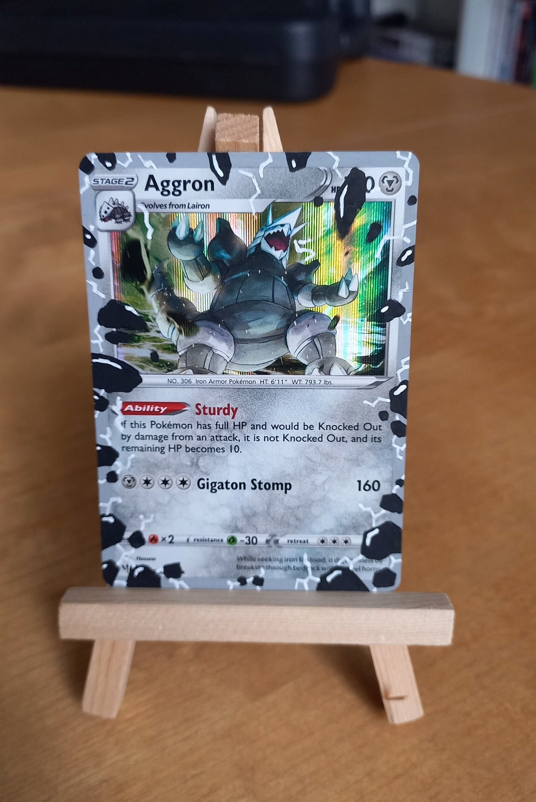 Aggron Pokemon Custom Painted Card - Etsy