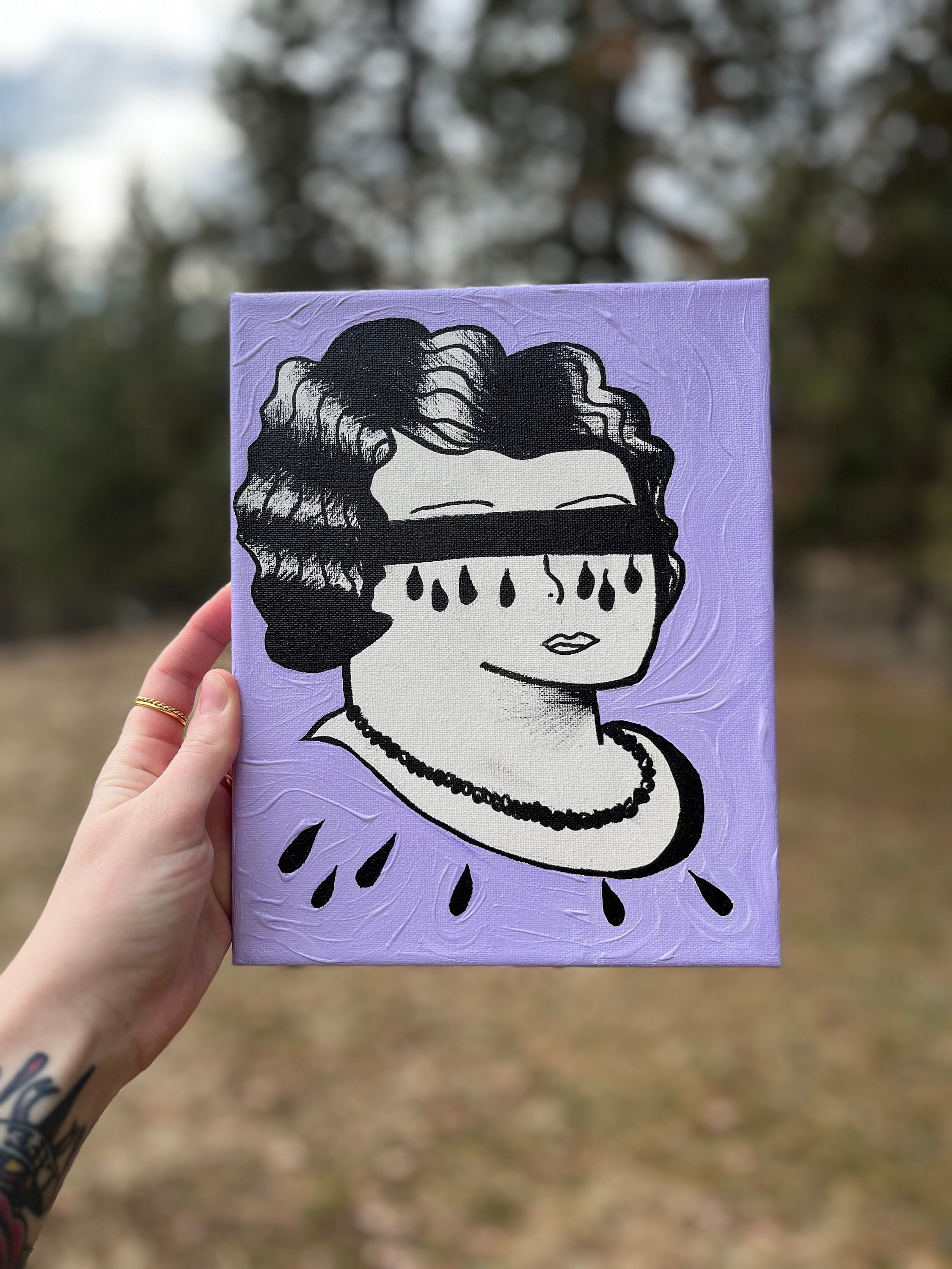 The Crying Goddess Acrylic Painting on Canvas Original - Etsy