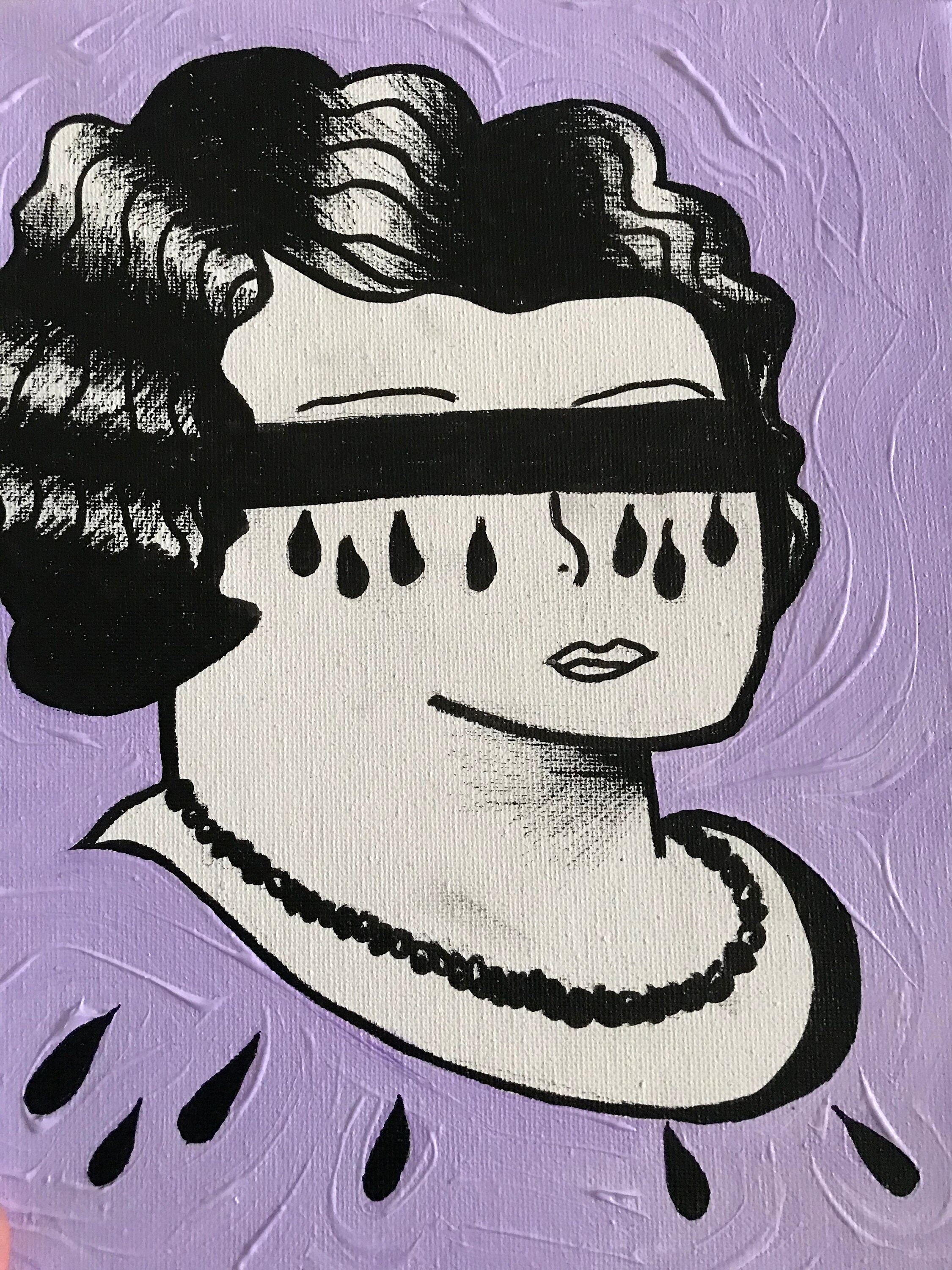 The Crying Goddess Acrylic Painting on Canvas Original - Etsy