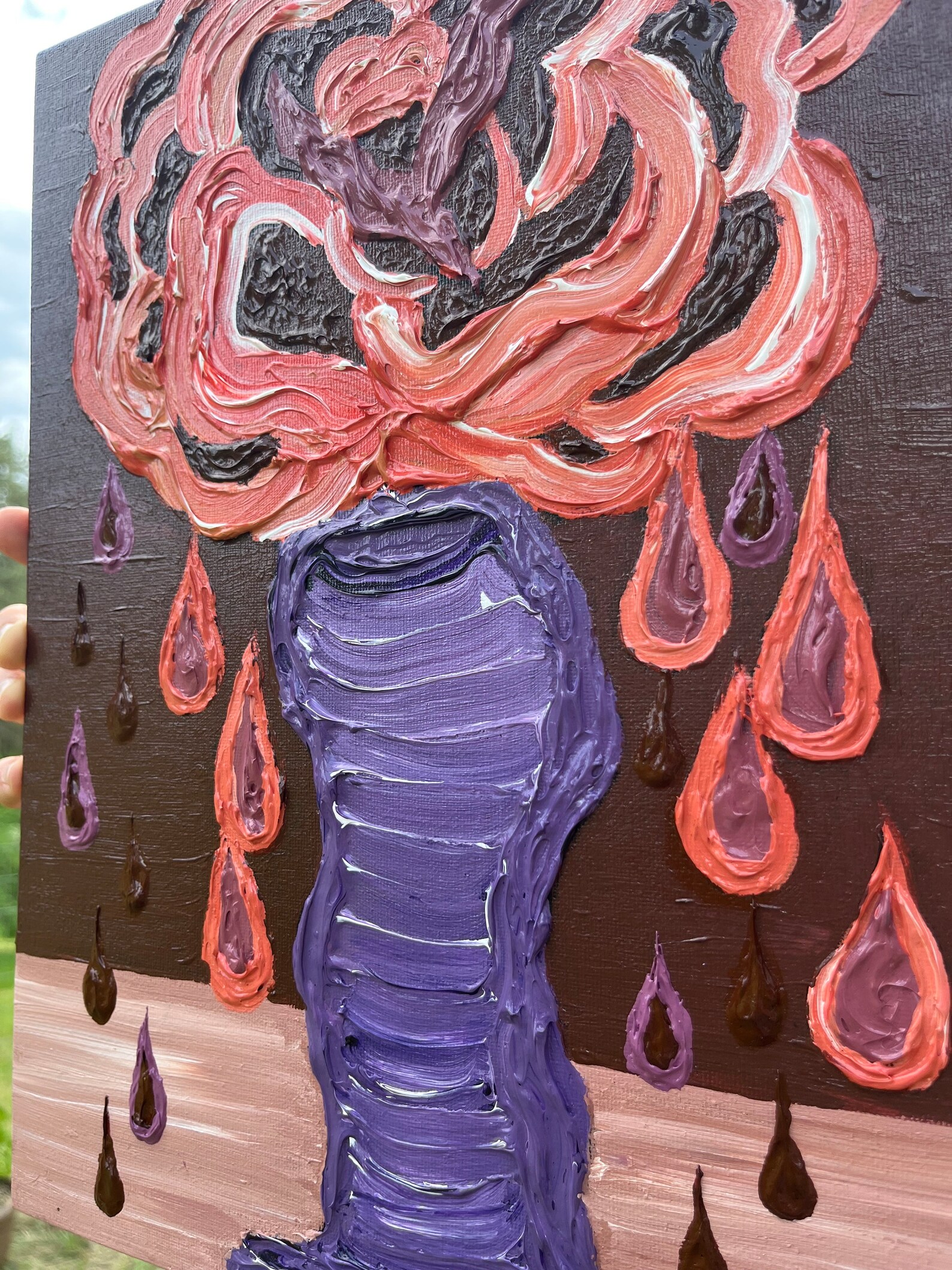 Original Textured Rose Painting: Tactile Acrylic Floral Art - Etsy