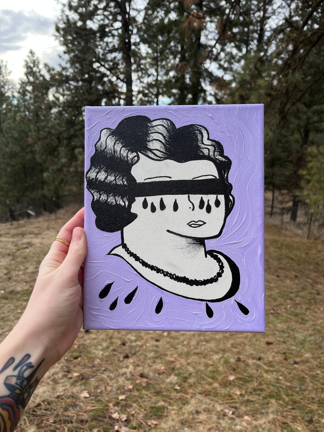 The Crying Goddess Acrylic Painting on Canvas Original - Etsy