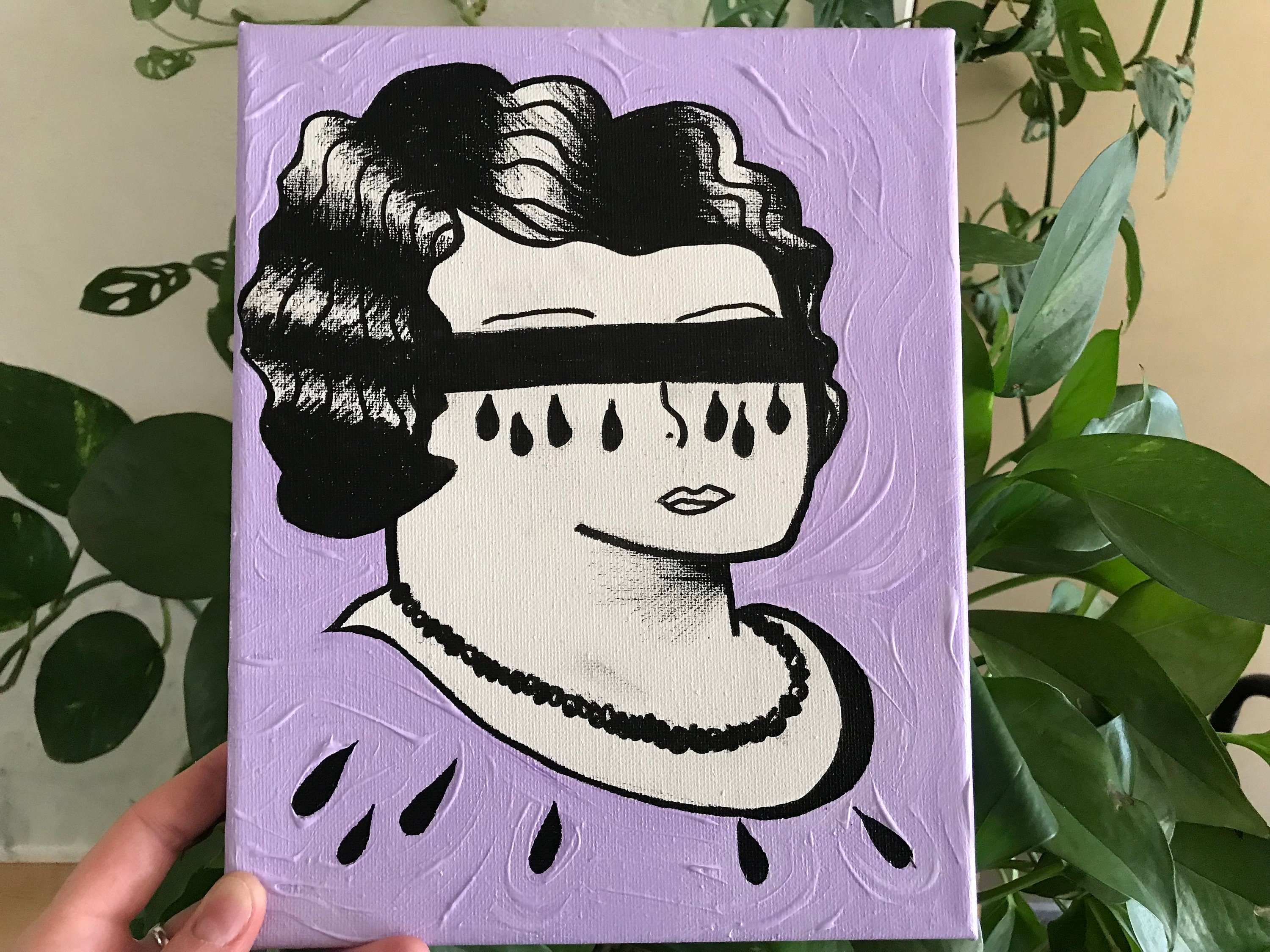 The Crying Goddess Acrylic Painting on Canvas Original - Etsy