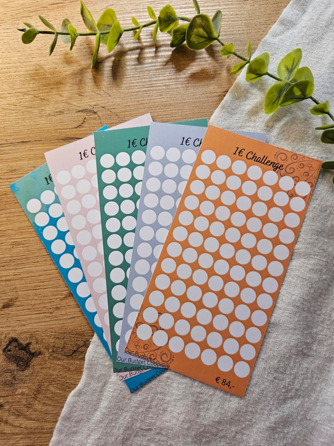 1 Euro Savings Challenge Print Version 200 G Paper - Various Designs ...