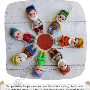 Crochet English PDF (2 in 1 Bundle) Snow White and the 7 Dwarfs ...