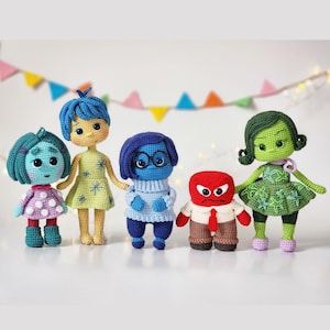 5-in-1 Amigurumi Emotion Dolls Patterns | Crochet PDF | DIY Toy - Etsy
