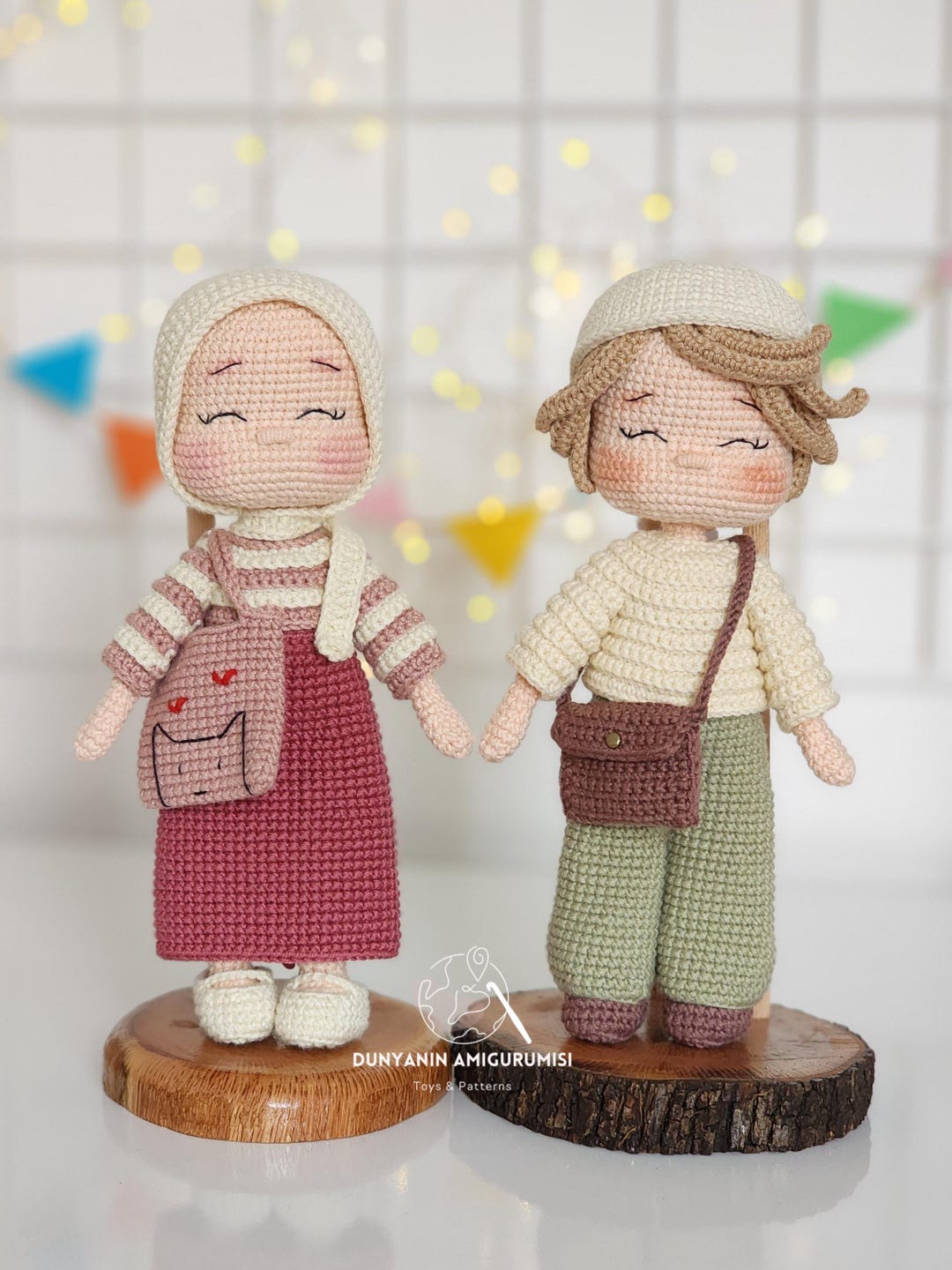 Amigurumi Handmade Gift Toy - Hijab Doll and Muslim Boy Doll - Ready ...