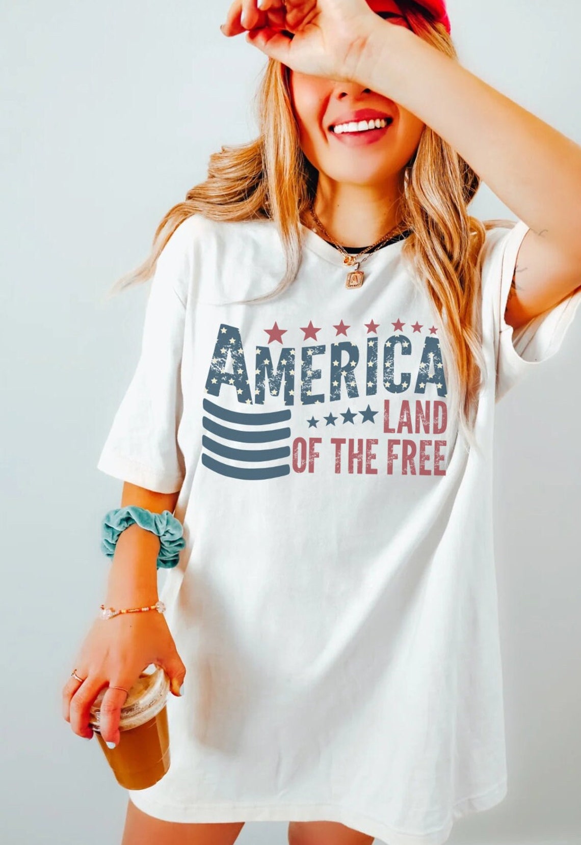 America Fourth of July Graphic Tee Shirt Summer BBQ T-shirt Star USA ...