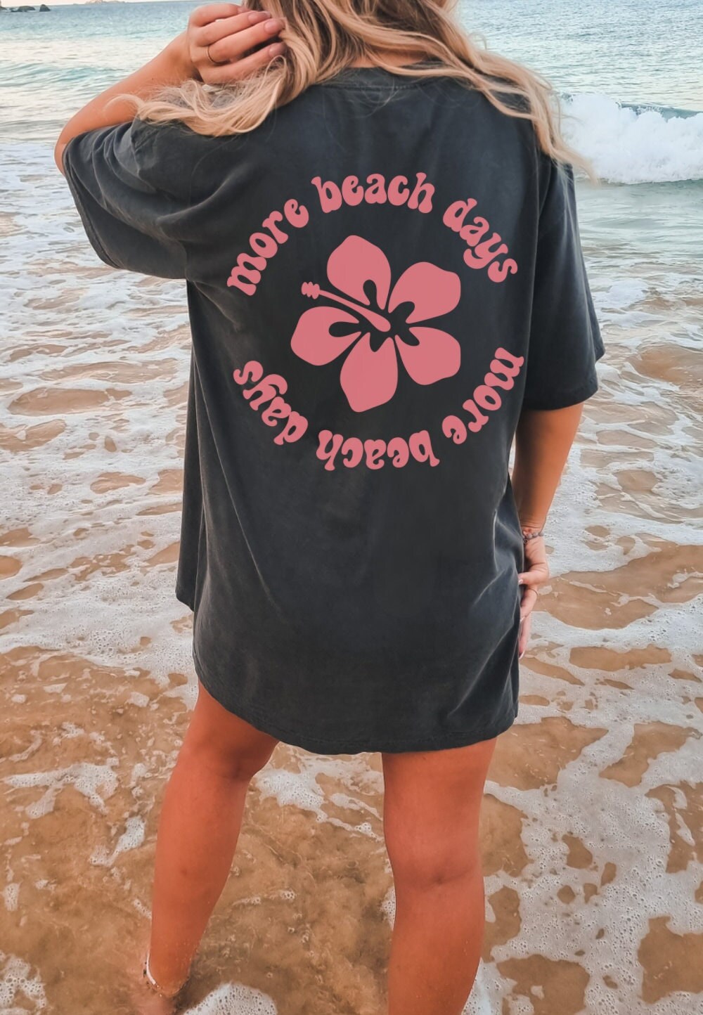 Retro Beach Shirt Cute Oversized Beach Tshirt Preppy Summer Shirt More ...
