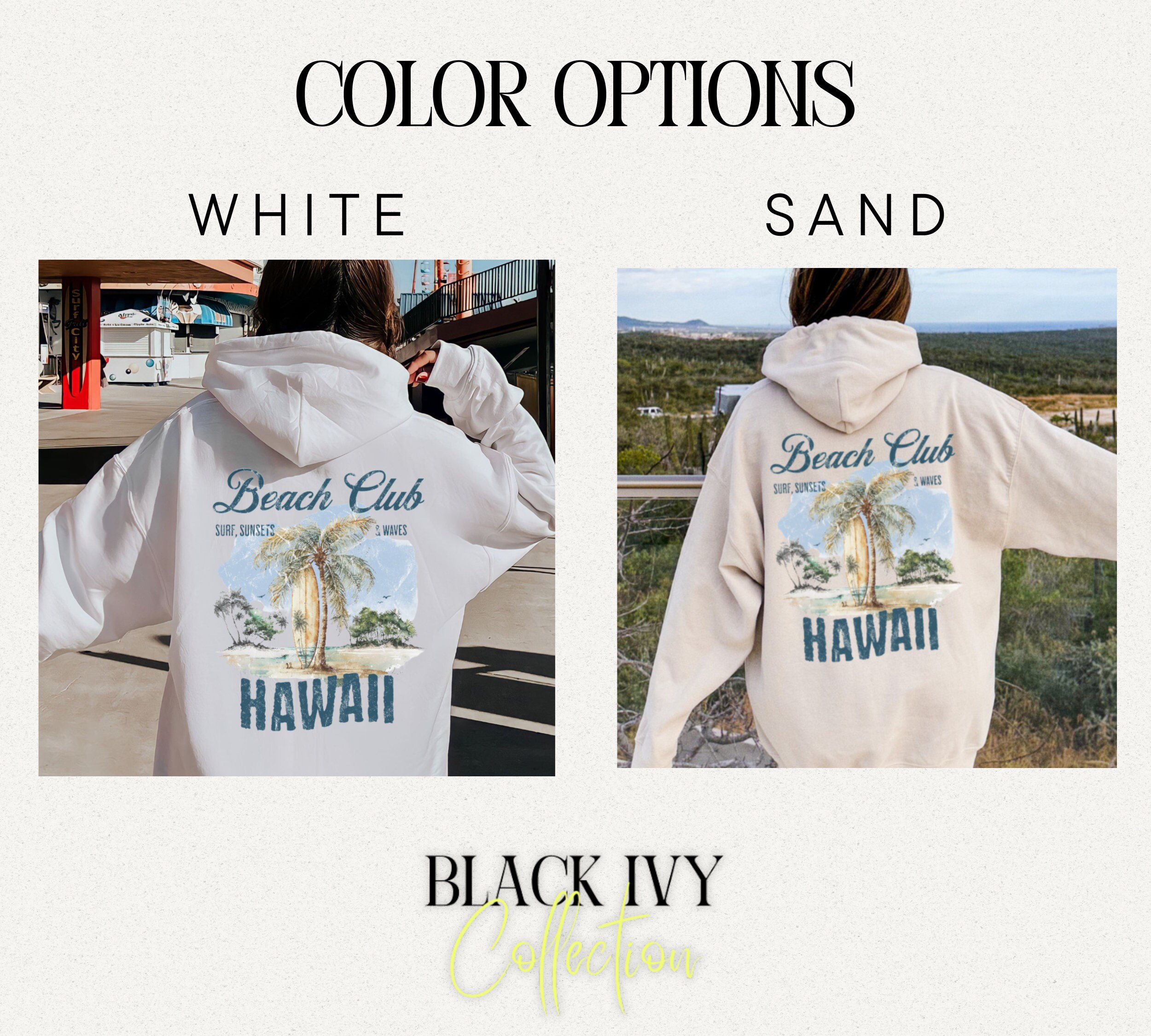 Hawaii Surf Hoodie Coconut Girl Aesthetic Hoodie Trendy Womens ...