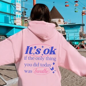 Positive Message Oversized Hoodie Mental Health Awareness Pullover ...