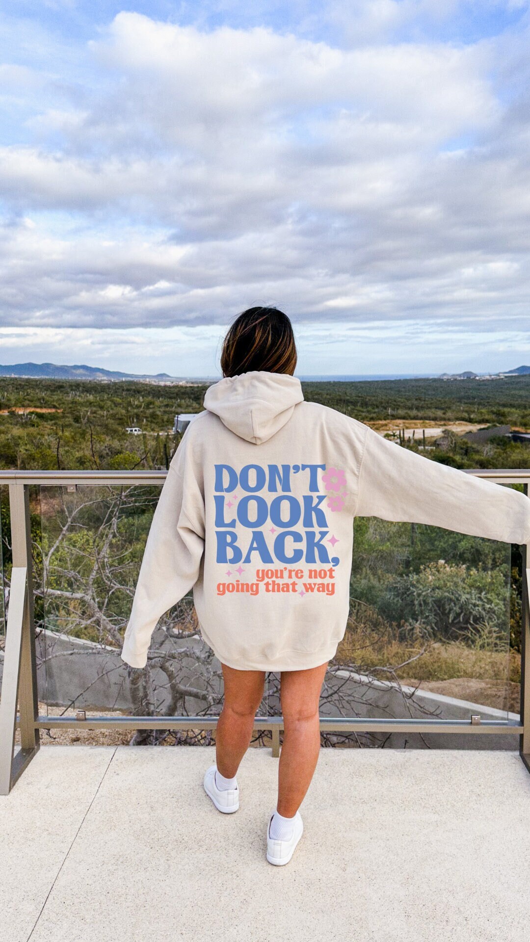Dont Look Back Hoodie, Positive Message Hoodies, Positive Quotes ...