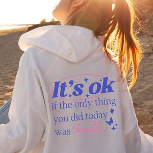 Positive Message Oversized Hoodie Mental Health Awareness Pullover ...