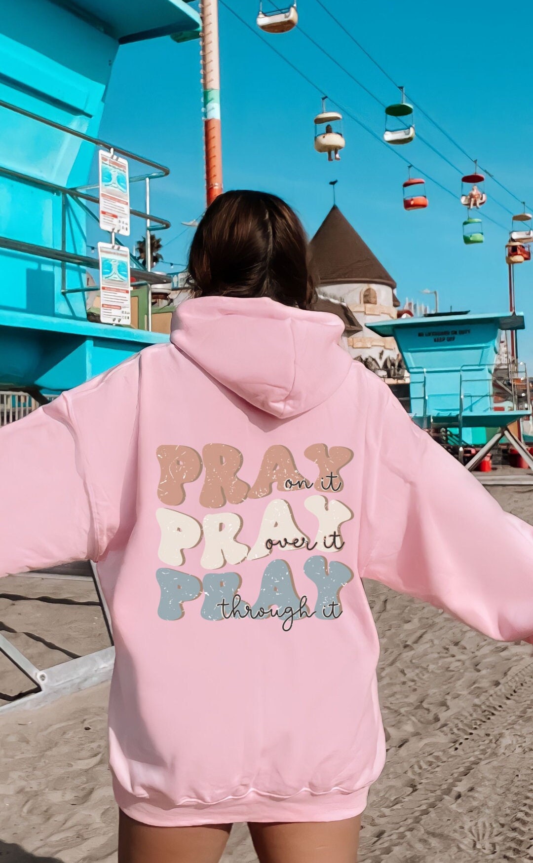 Trendy Christian Hoodie Women's Religious Sweatshirt Pray on It Sweater ...