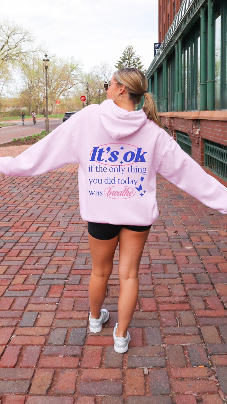Positive Message Oversized Hoodie Mental Health Awareness Pullover ...