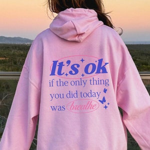 Positive Message Oversized Hoodie Mental Health Awareness Pullover ...