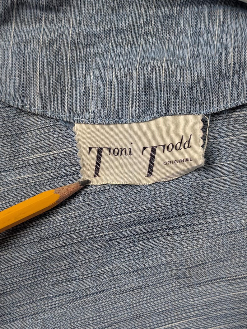 VTG 1950s Toni Todd Blue Button up Dress (large) - Etsy
