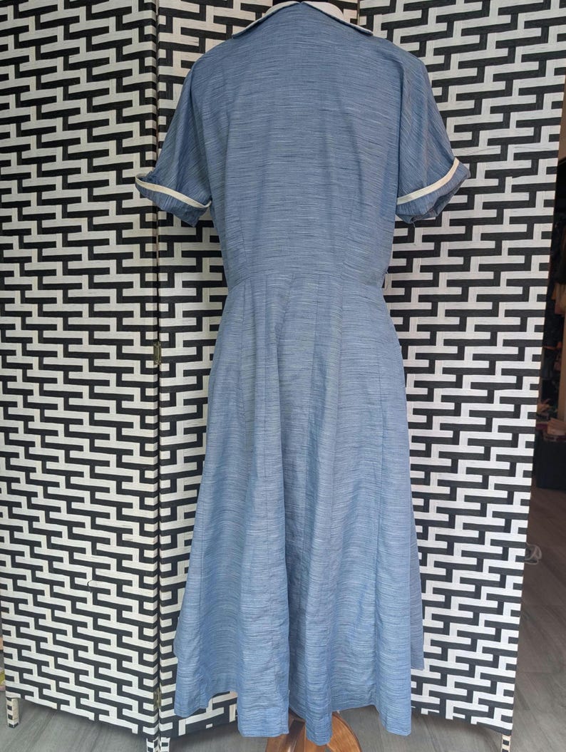 VTG 1950s Toni Todd Blue Button up Dress (large) - Etsy