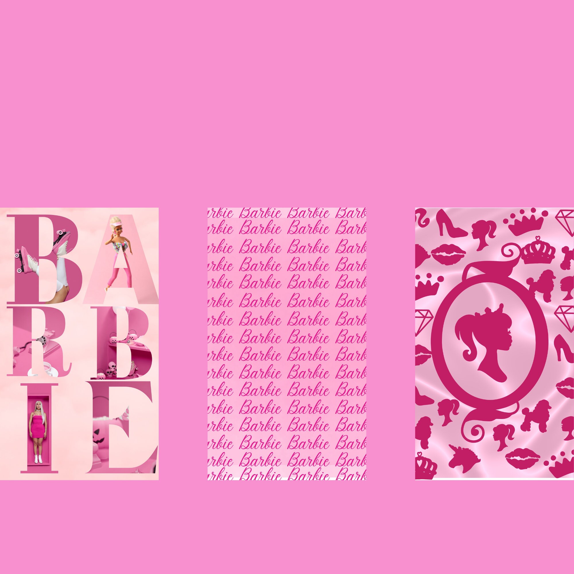 Set of 3 BARBIE Printable Posters Wall Decoraction Home Decor Pink ...