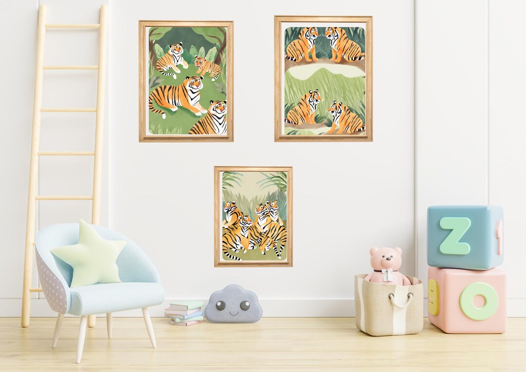 Tiger Printable Posters Set of 3 Posters Gallery Wall Art Home Decor ...