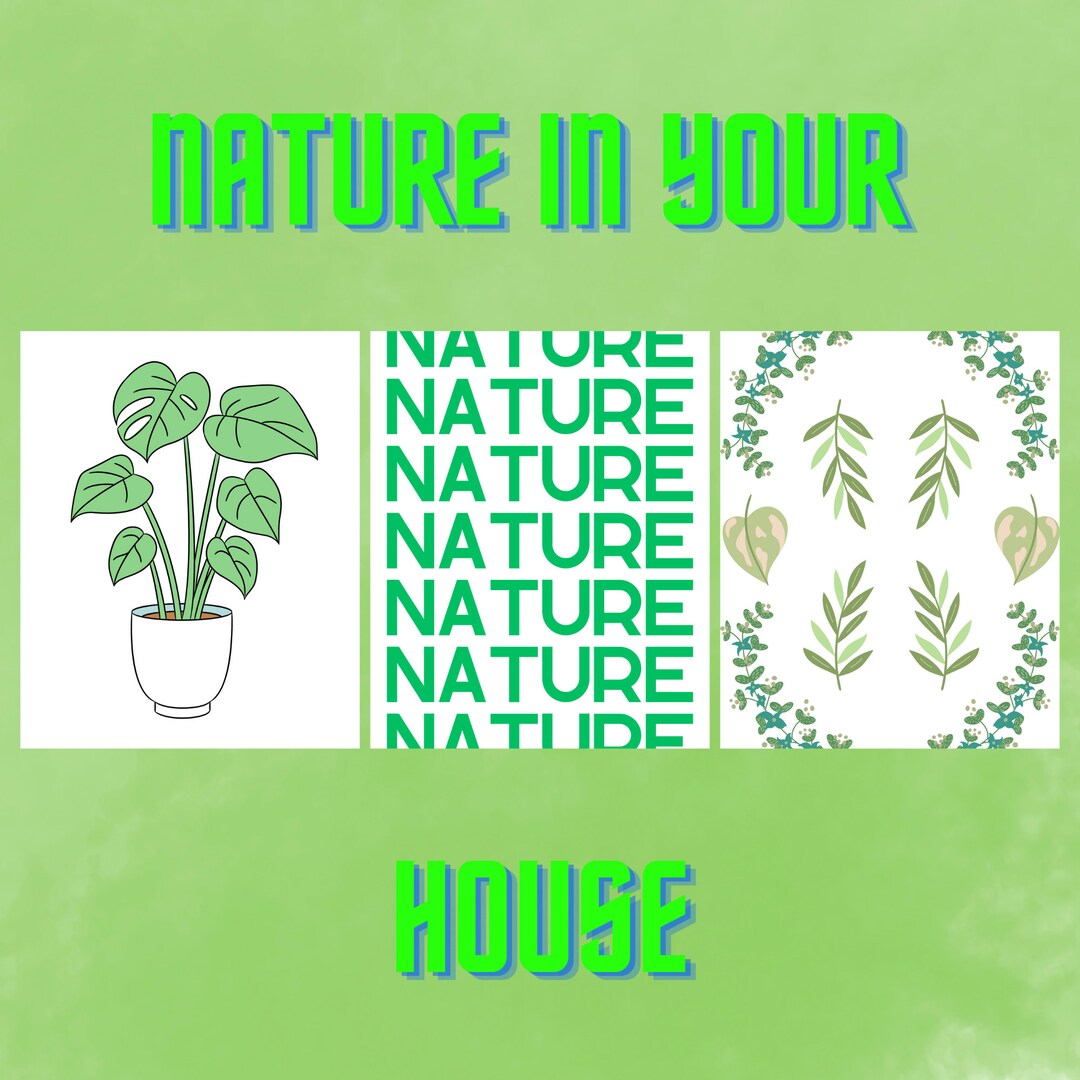 Gallery Wall Art Set of 3 Prints NATURE Prints Green Colour Set of 3 ...