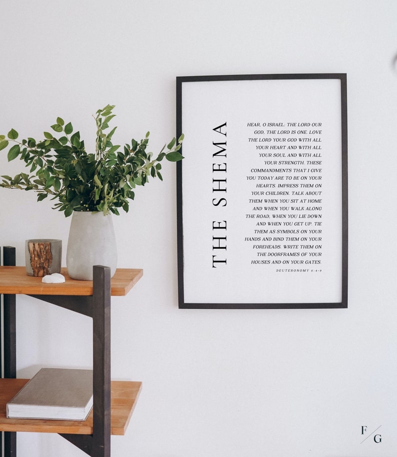 The Shema Serif Deuteronomy 6:4-9, Bible Verse Wall Art. Christian Gift ...