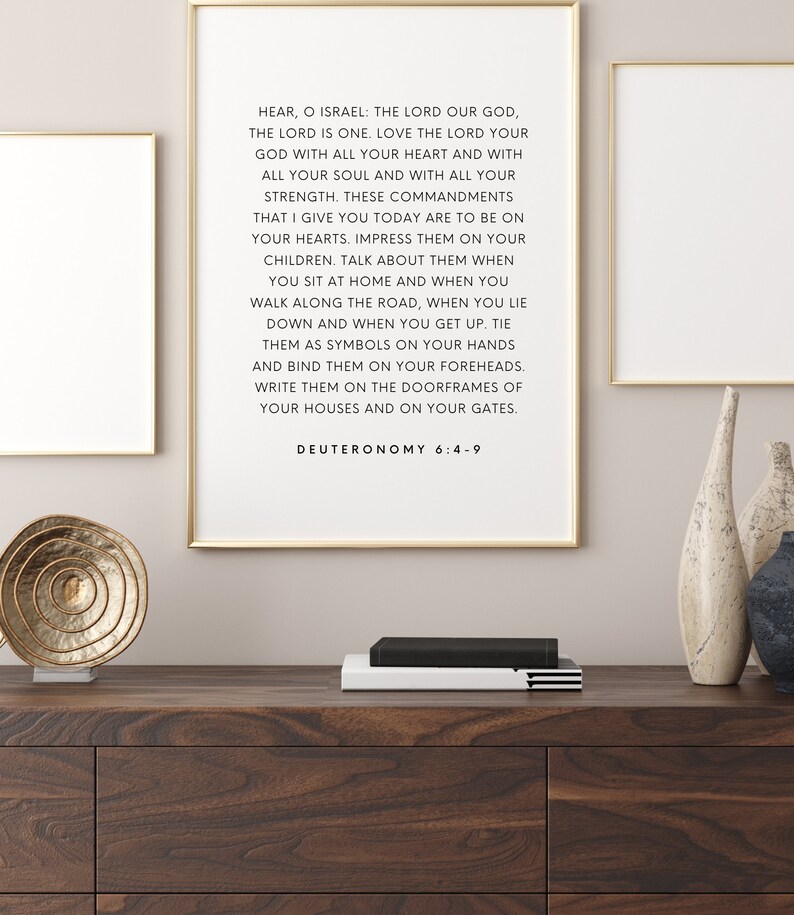 Deuteronomy 6:4-9 the Shema Christian Wall Art Modern Wall Decor Bible ...
